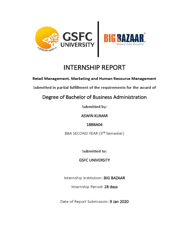 Internship Report PDF | PDF | Retail | Point Of Sale