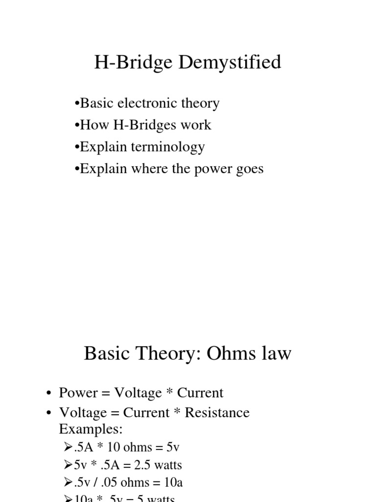 H Bridge Demystified Basic Electronic Theory How H Bridges Work