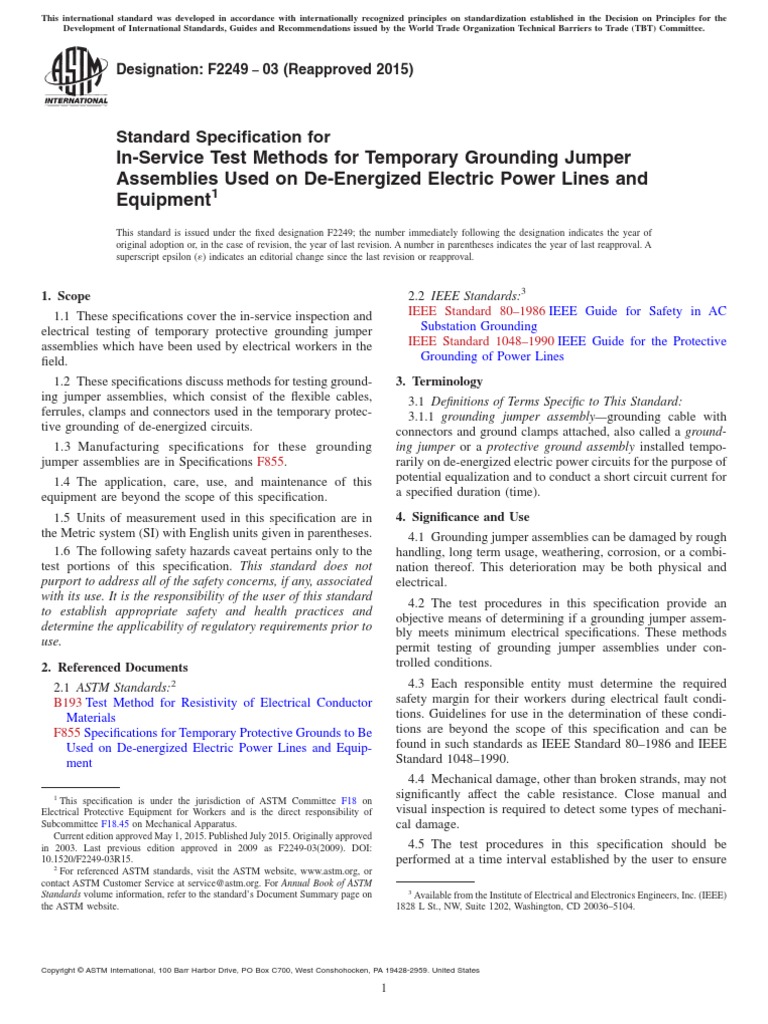 Astm F2249 PDF | PDF | Electrical Impedance | Electrical Resistance And ...