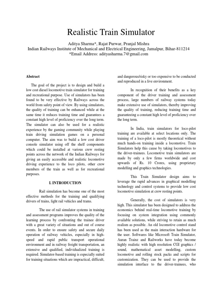 Realistic Train Simulator | PDF | Simulation | Analog To Digital Converter