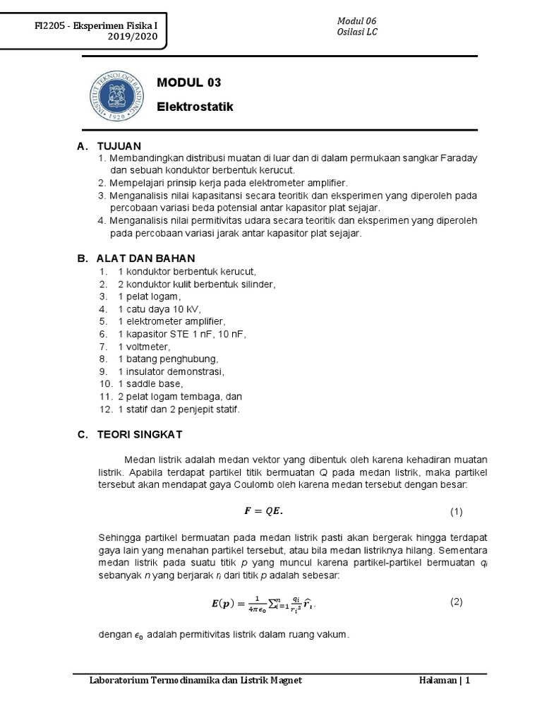 Modul 03 - Elektrostatik | PDF | Sains & Matematika