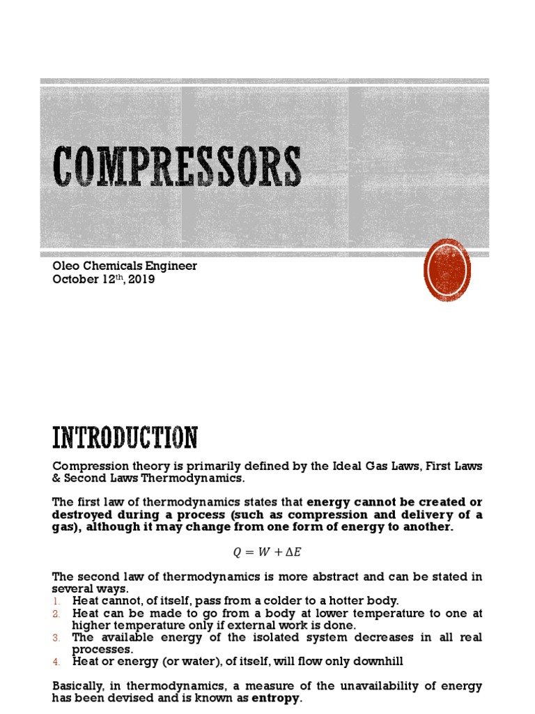 Positive Displacement Compressor Overview | PDF | Heat | Gases