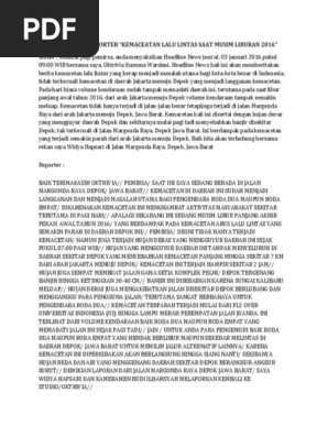 Teks Berita Tentang Kemacetan - Lina Pdf
