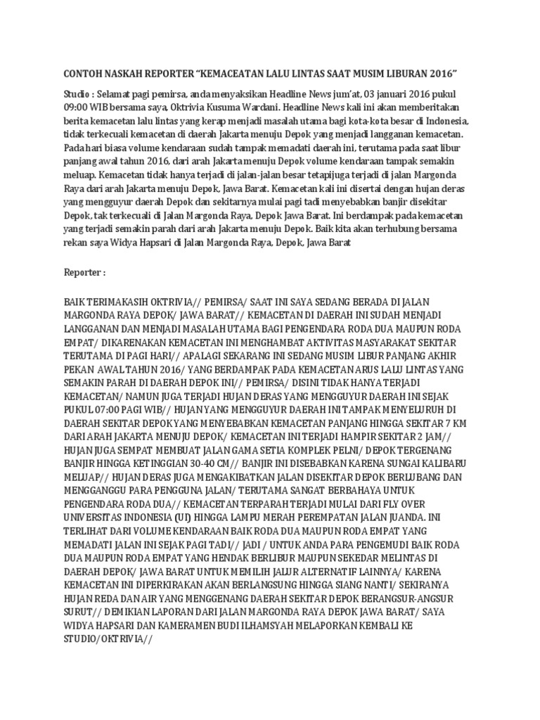 Contoh Naskah Reporter | PDF