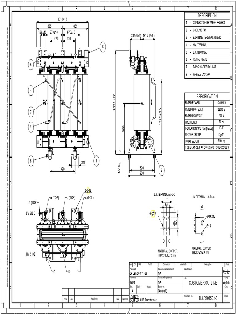 VNTRA 1250kVA PDF | PDF | Transformer | Physical Quantities