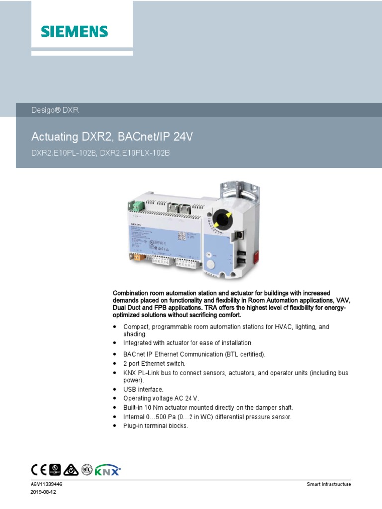 Actuating DXR2 | PDF | Building Automation | Duct (Flow)