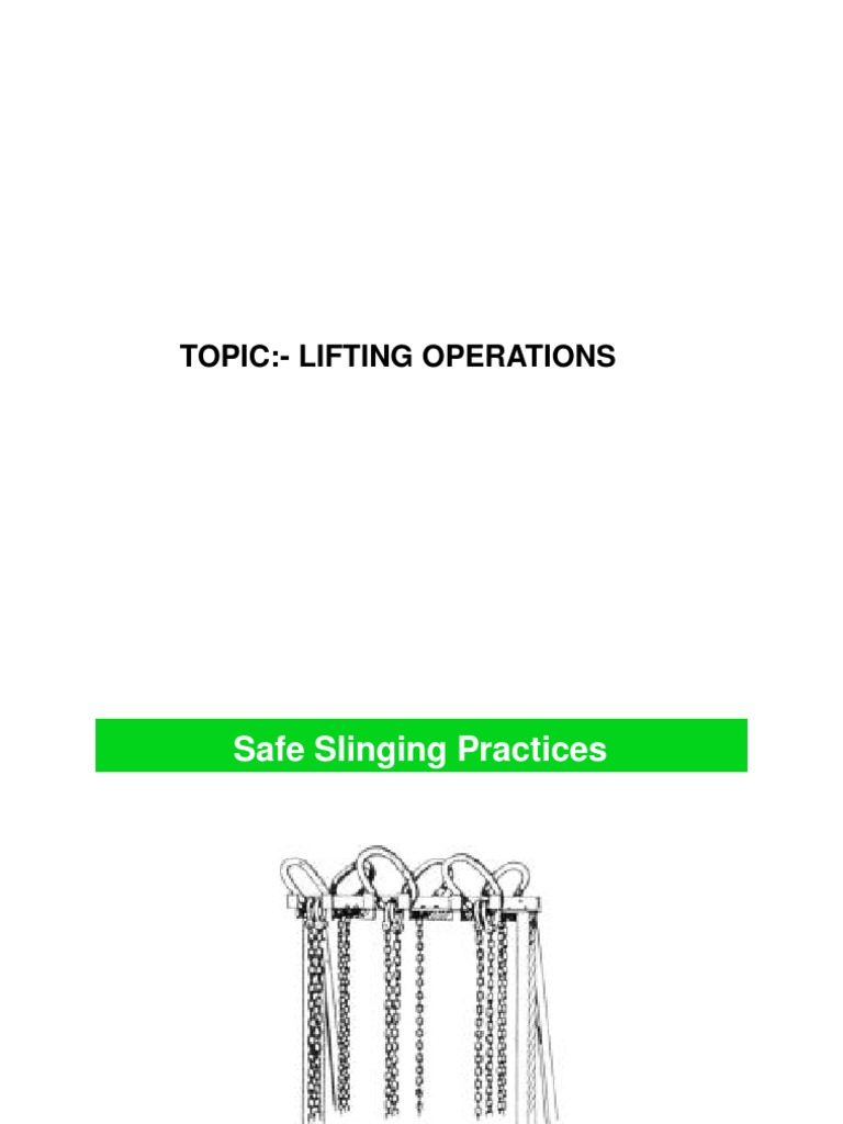 Safe Lifting Operations Training Guide | PDF