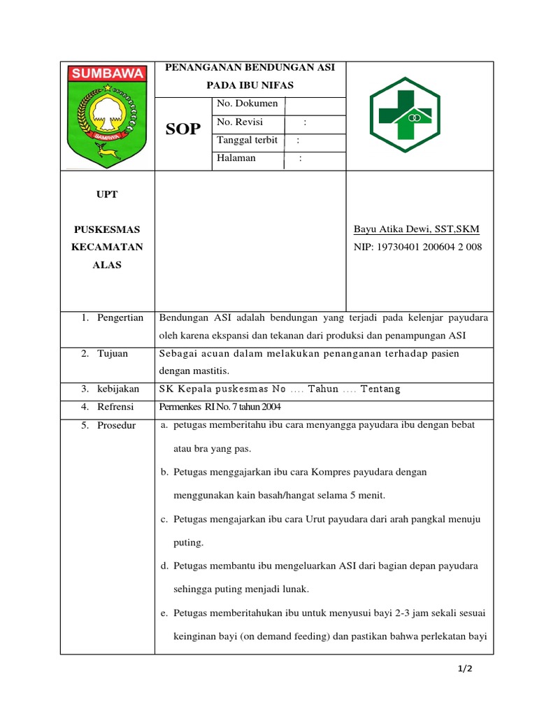 Sop Bendungan Asi | PDF