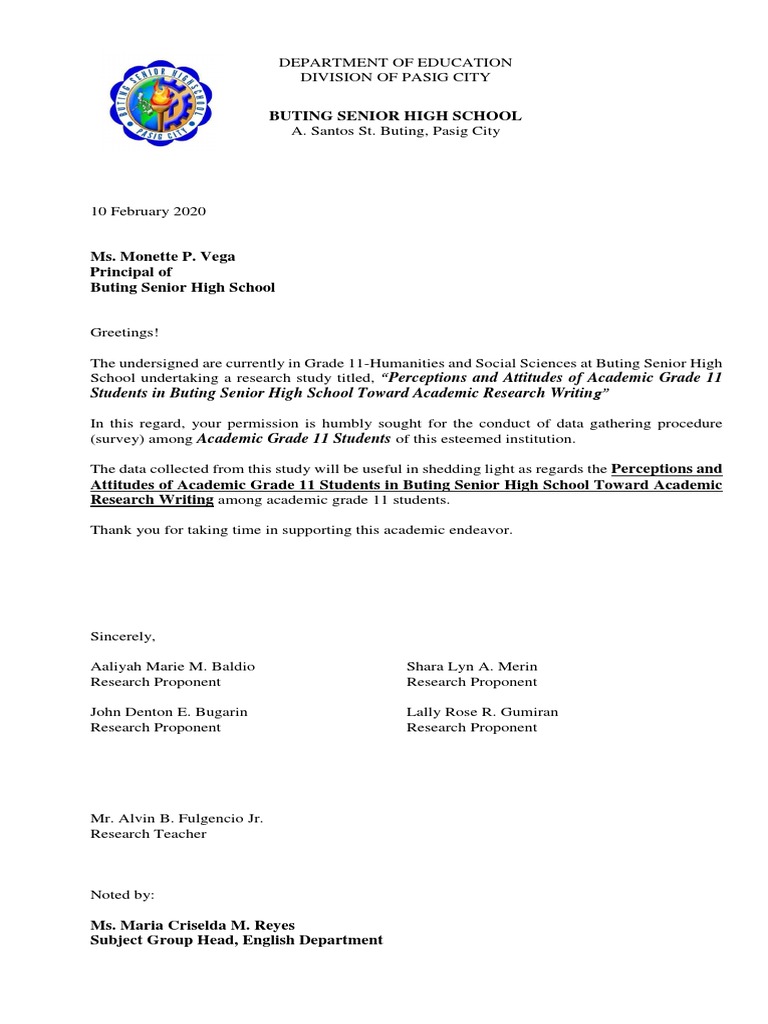 Letter To Respondents | PDF