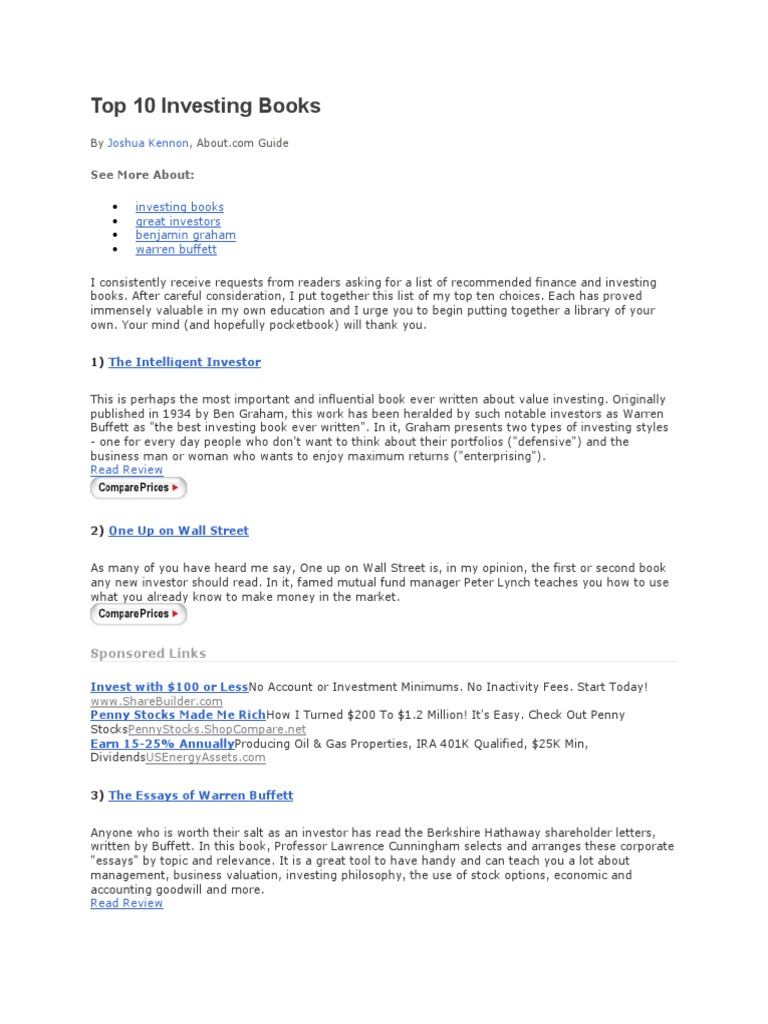 Top 10 Investing Books | PDF | Investing | Benjamin Graham