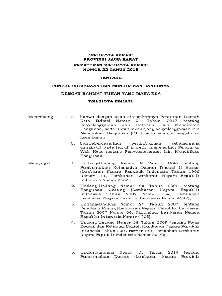 Perwal No 22 Tahun 2018 | PDF