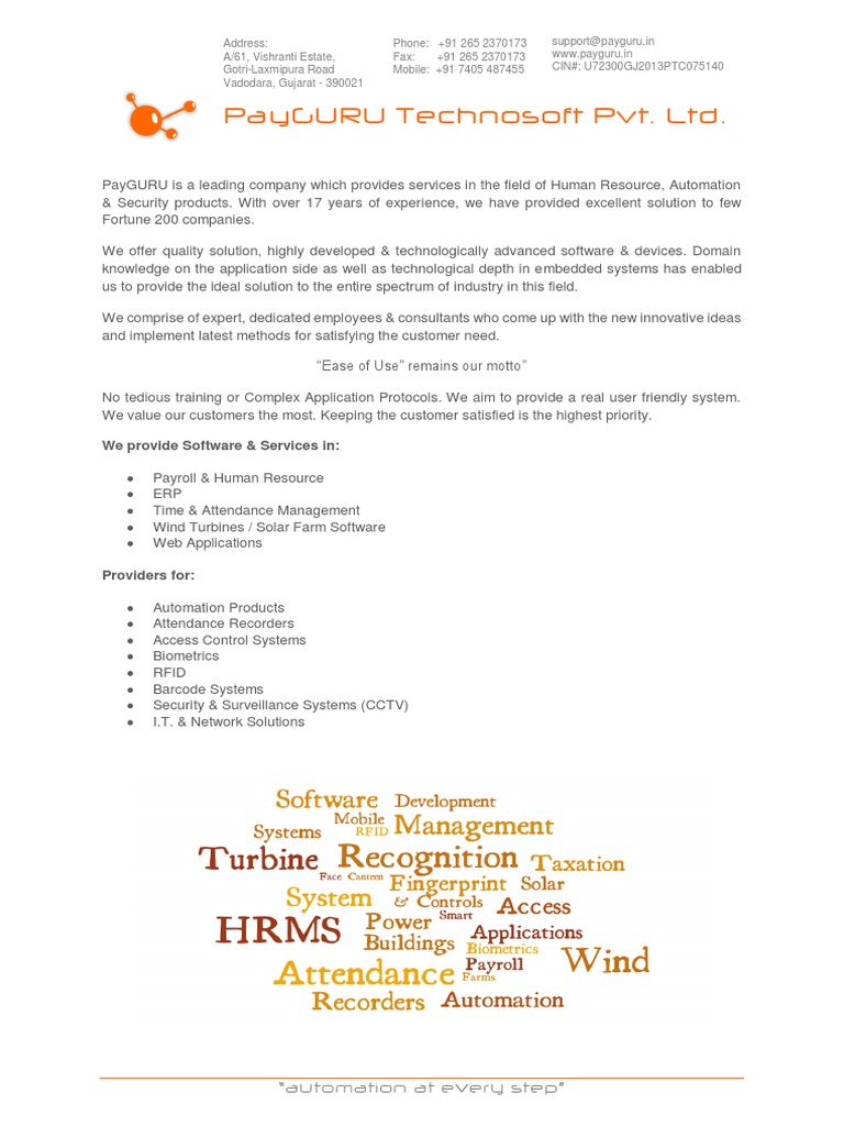 PayGURU - General Brochure | PDF | Operating System | Application Software
