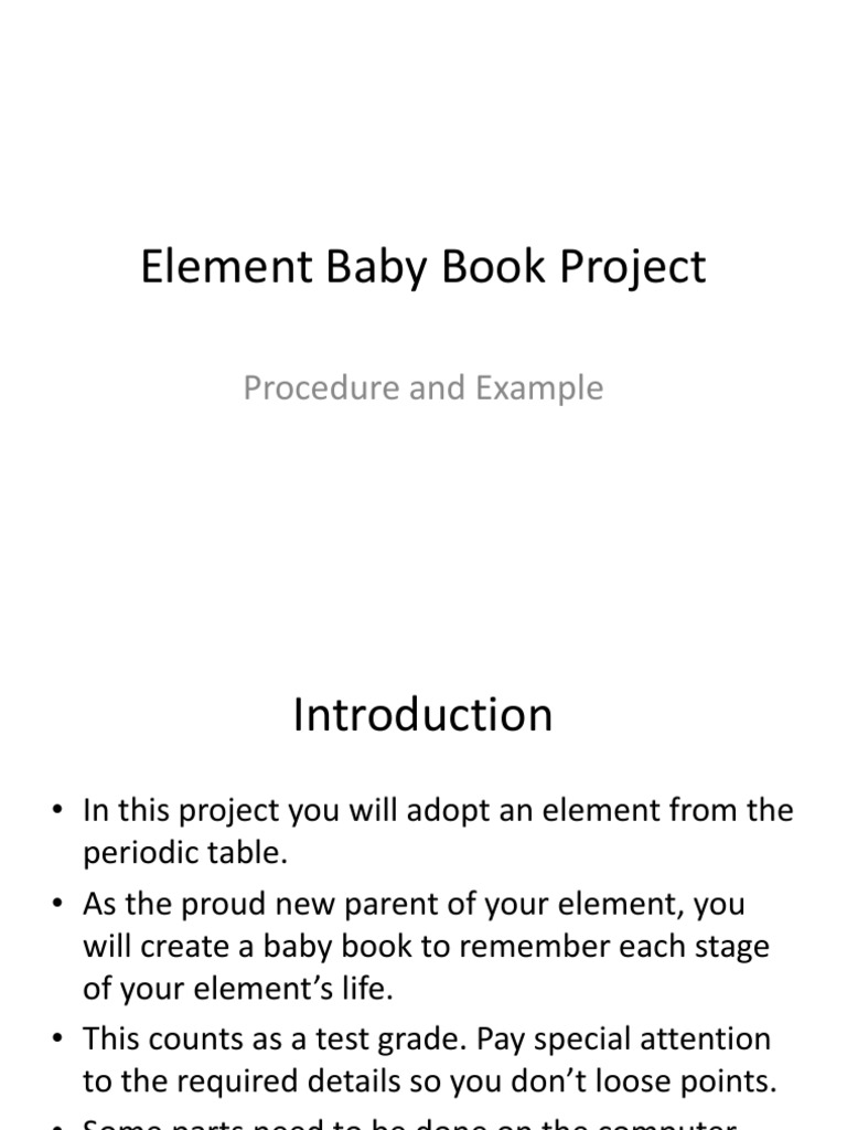 Element Baby Book Project | PDF | Chemical Elements | Lithium
