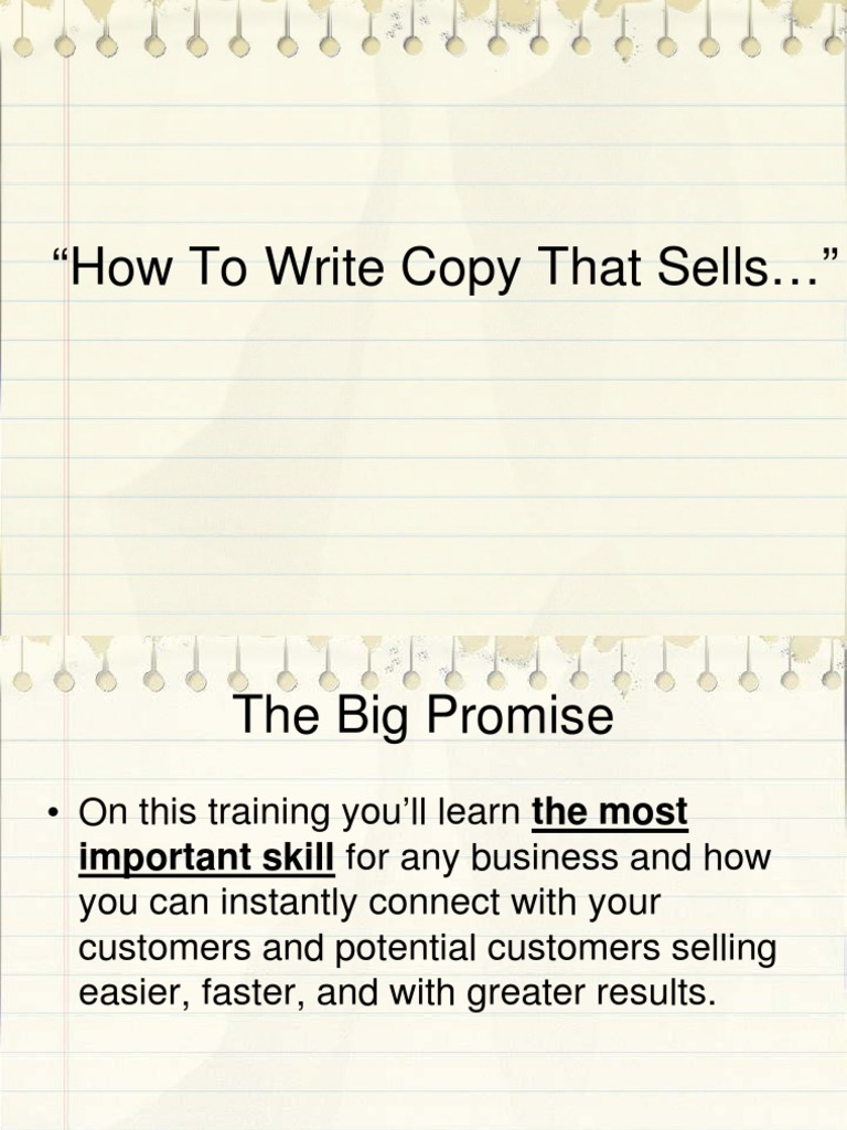 How-To-Write-Copy-That-Sells - Ray Edwards PDF | PDF | Sales | Marketing
