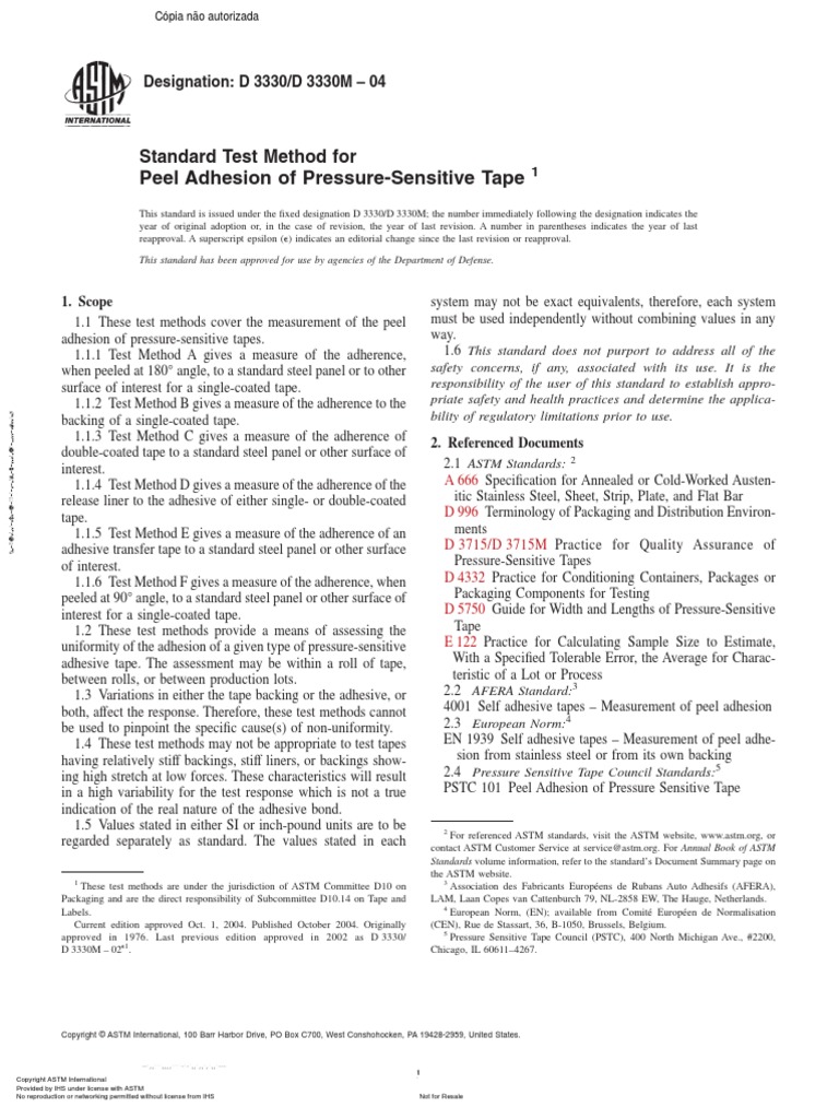 Astm D3330 | PDF | Accuracy And Precision | Chemistry