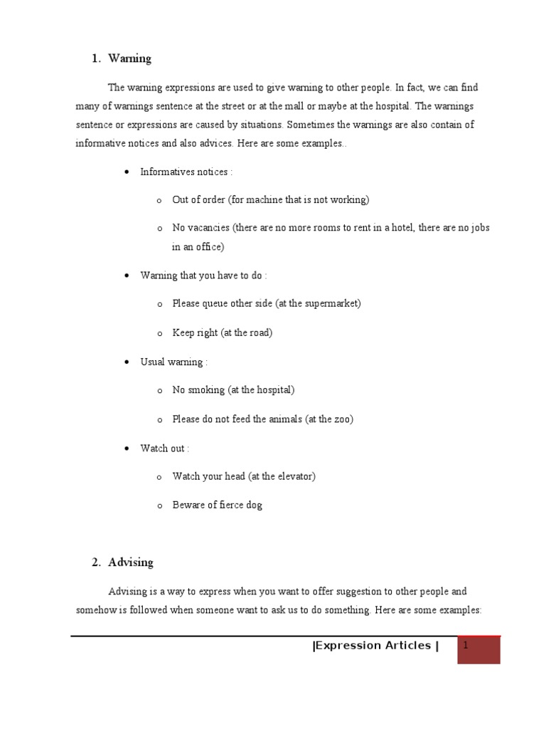 Warning: - Expression Articles | PDF