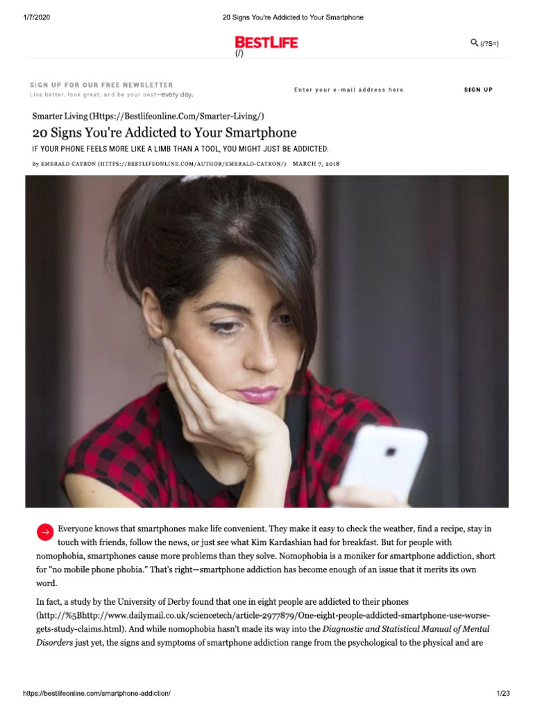 20 Signs You're Addicted To Your Smartphone | PDF | Mobile Phones ...