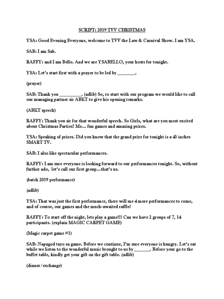 SCRIPT Christmas Party | PDF | Business