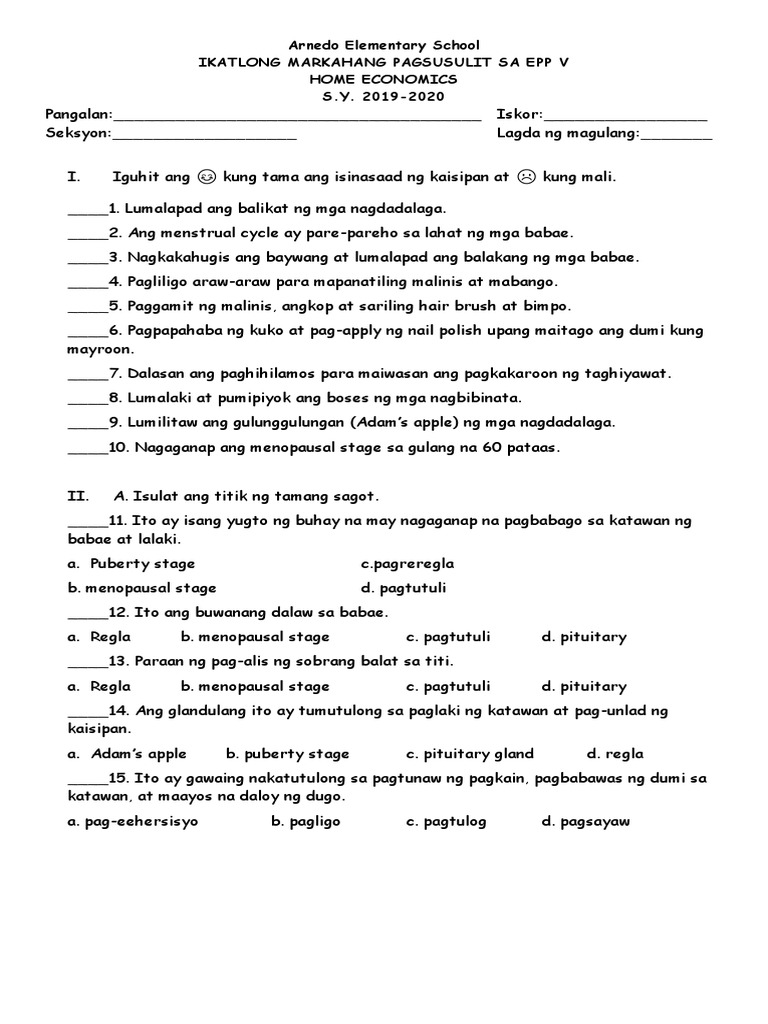 PT Epp 5 3RD Quarter | PDF