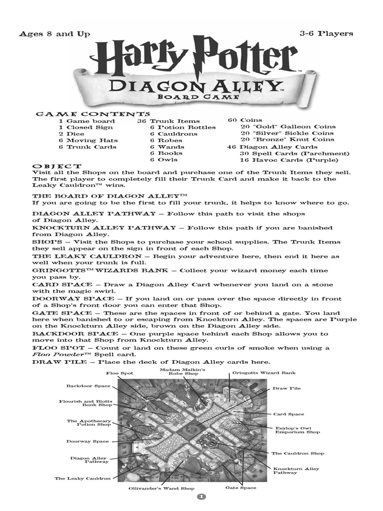 HP Diagon Alley PDF | Download Free PDF | Tabletop Games | Toys
