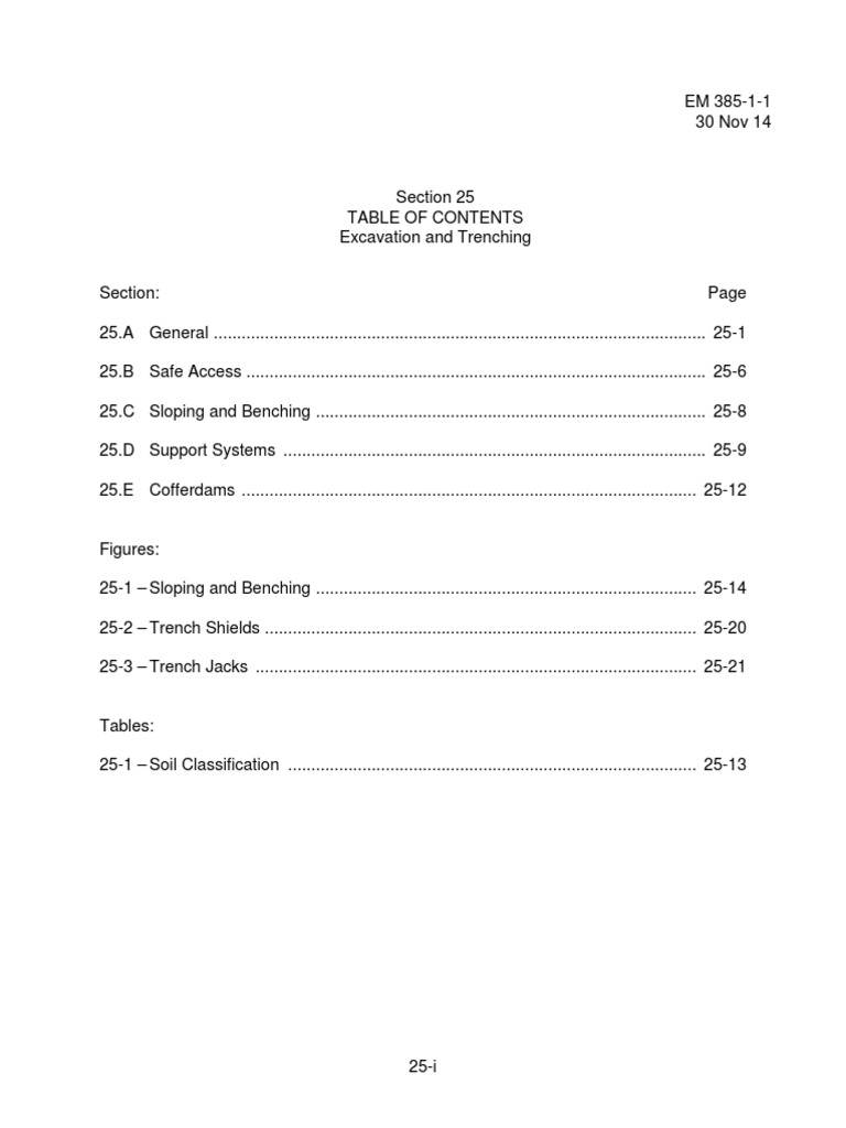 EM 385-1-1 Section 25 | PDF | Soil | Excavation (Archaeology)