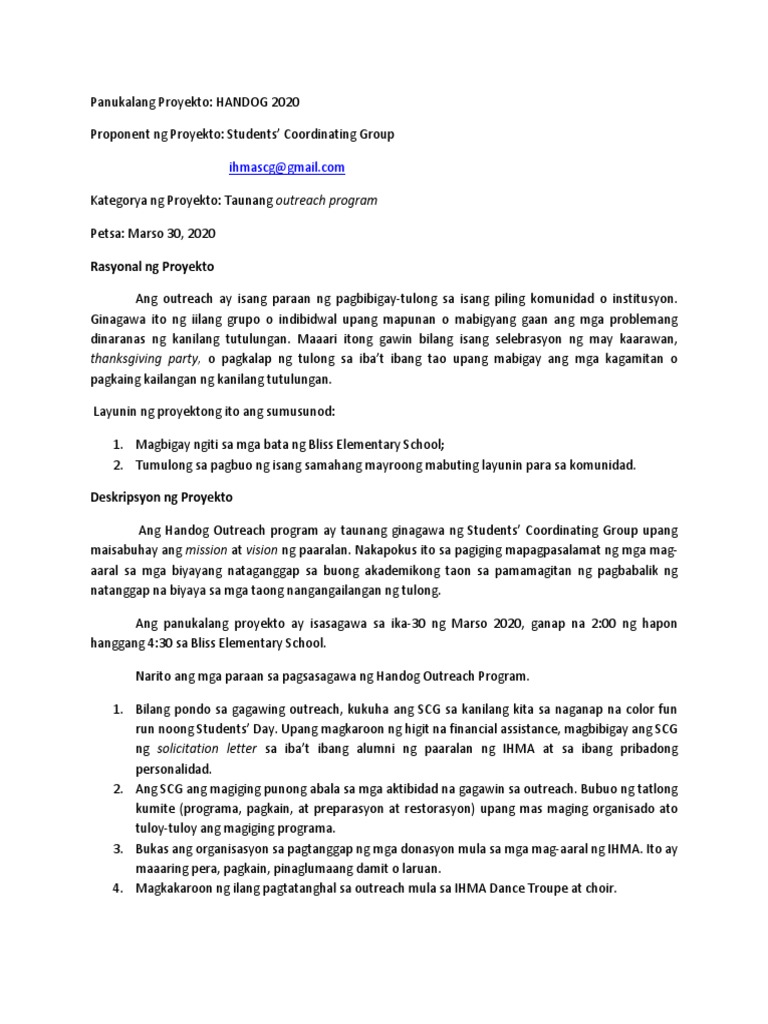 Panukalang Proyekto BY GROUP | PDF