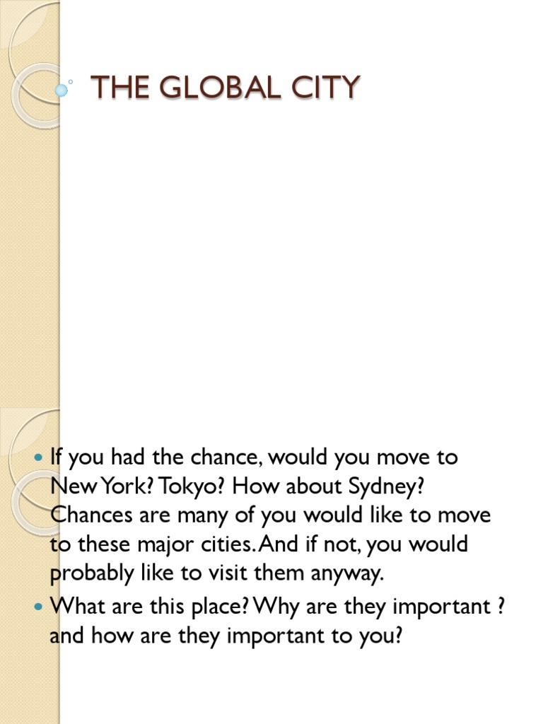 Understanding Global Cities and Their Impact | PDF | Economies