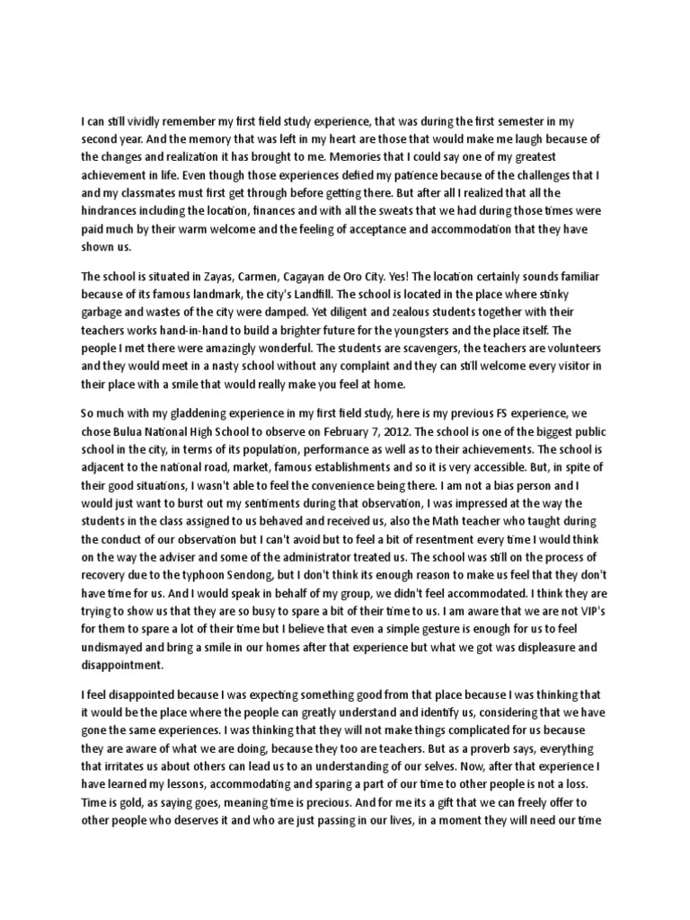 Reflection fs2 | PDF | Teachers | Cognition