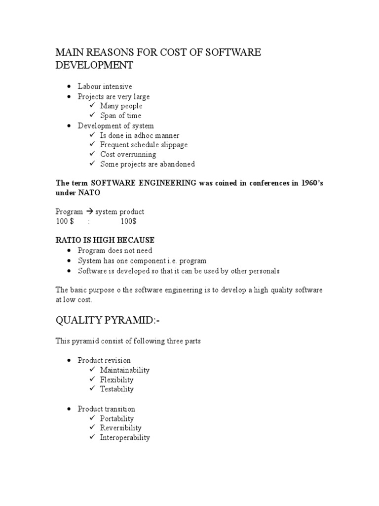 BCS - Software Engineering - Notes | PDF | Software Development ...