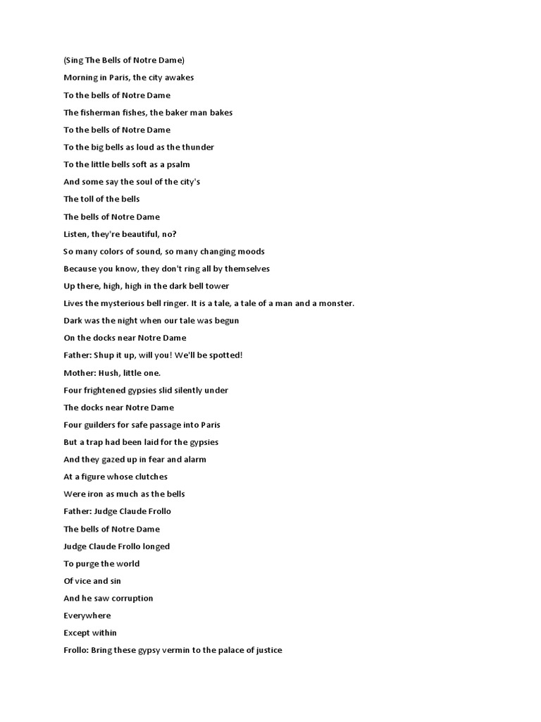 Hunchback of Notre Dame Script | PDF | Claude Frollo | Esméralda (The Hunchback Of Notre Dame)