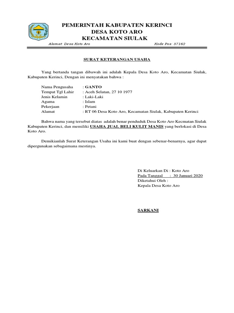 Surat Izin Usaha | PDF