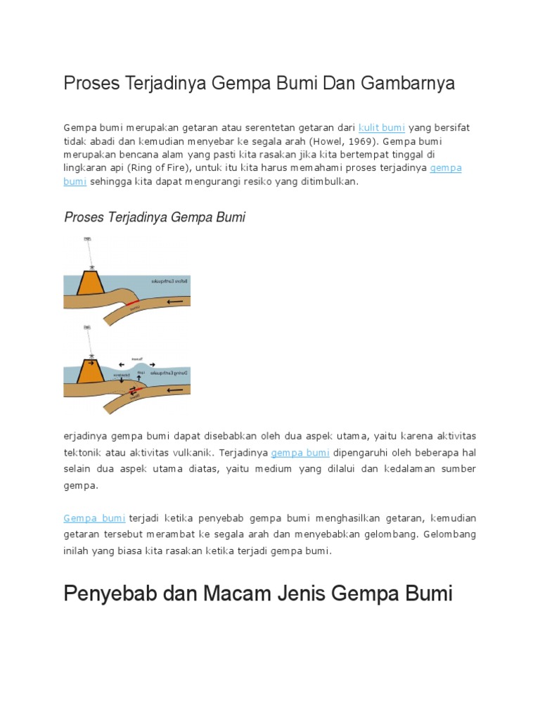 Proses Terjadinya Gempa Bumi Dan Gambarnya | PDF