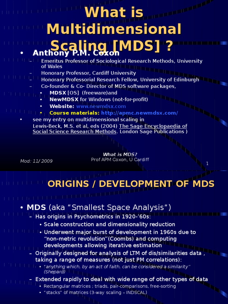 What Is Multidimensional Scaling (UW) | PDF | Level Of Measurement ...
