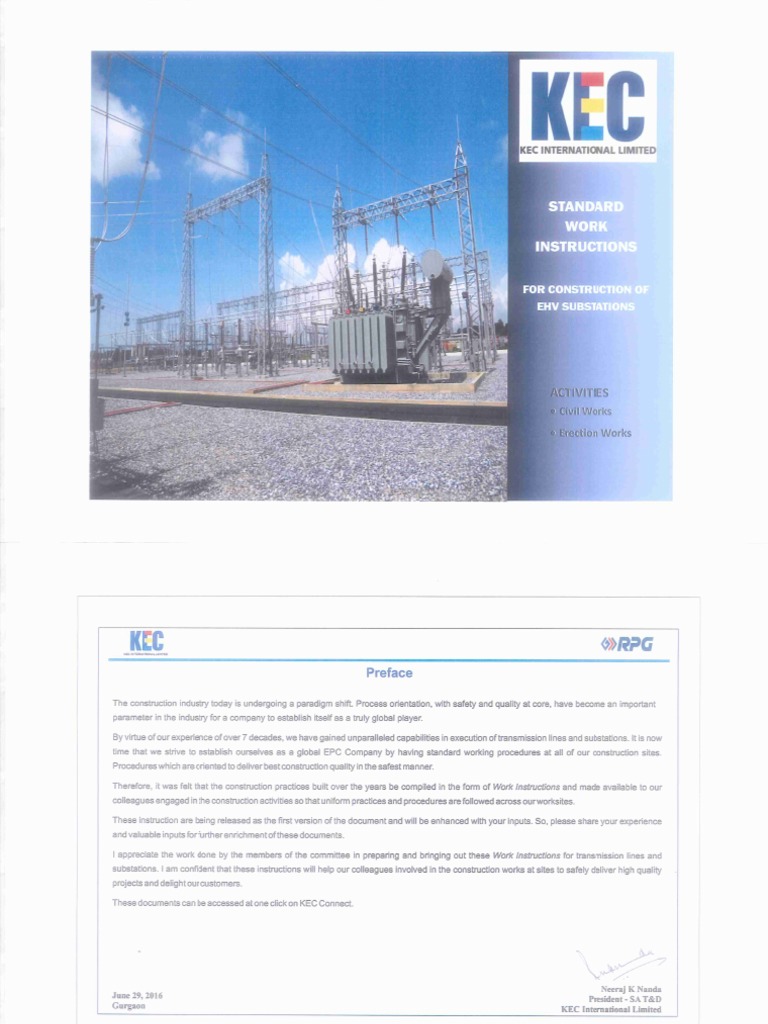 Final Work Instructions - Electrical Erection | PDF | Switch | Personal ...