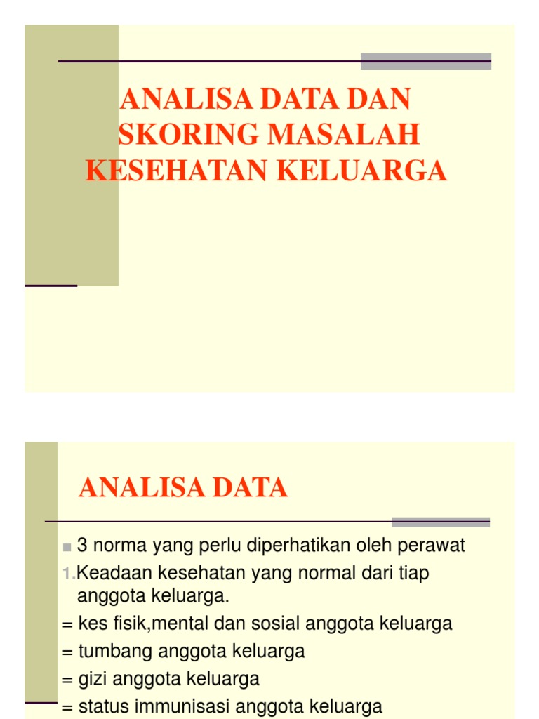 Analisa Skoring Kep. Keluarga | PDF | Kesehatan Holistik