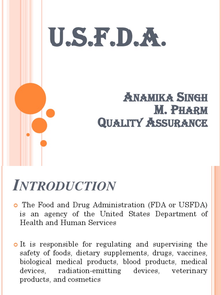 USFDA | PDF | Food And Drug Administration | Pharmacology