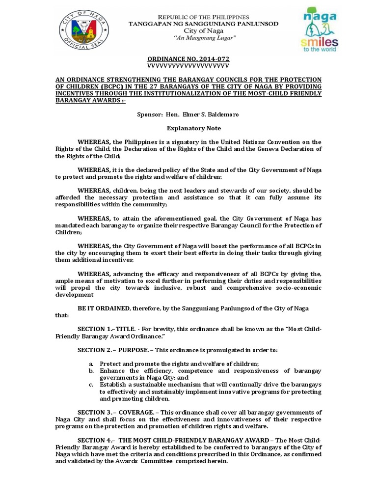 BCPC Ordinance | PDF | Pregnancy