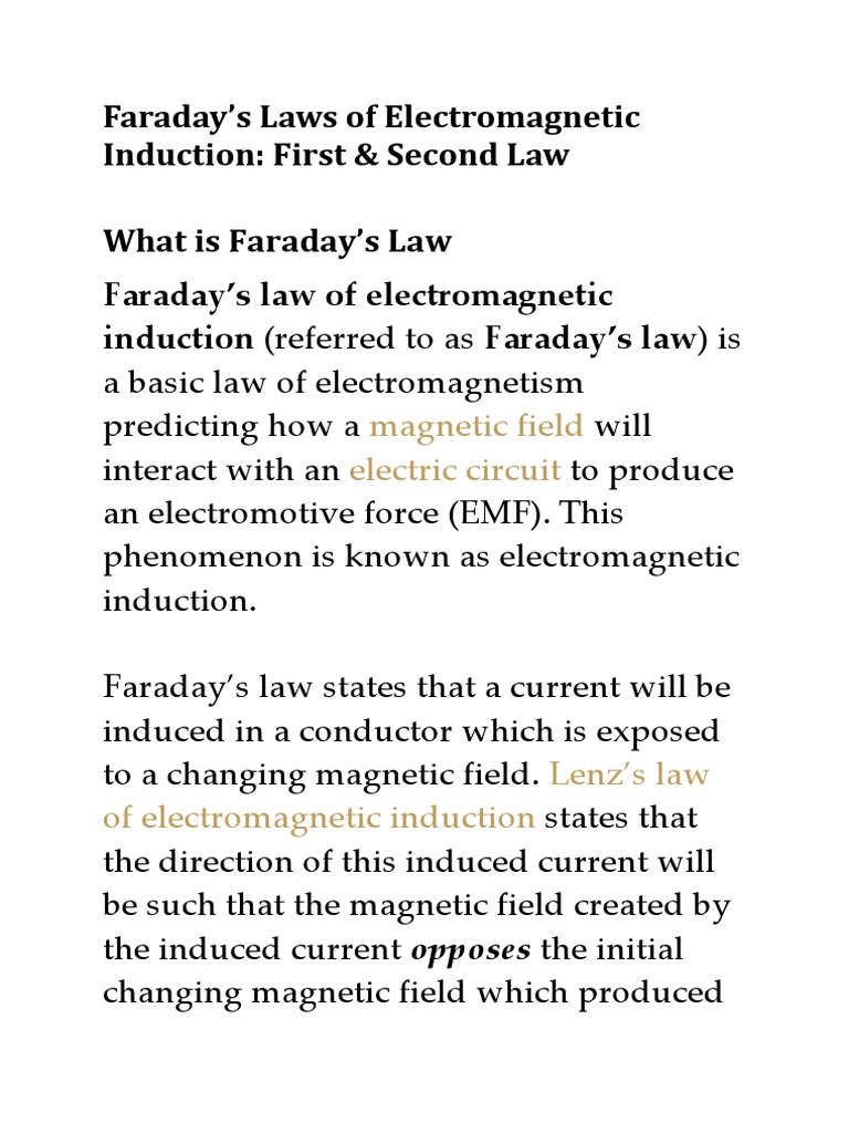 Electromagnetic Induction Faraday