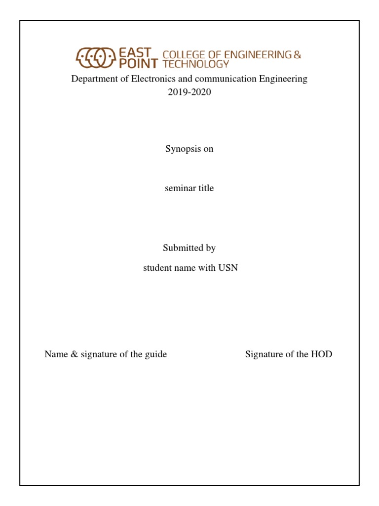 Seminar Synopsis Format | PDF