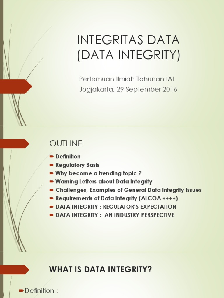 Data Integrity - Pit Iai 2016 | PDF | Verification And Validation ...