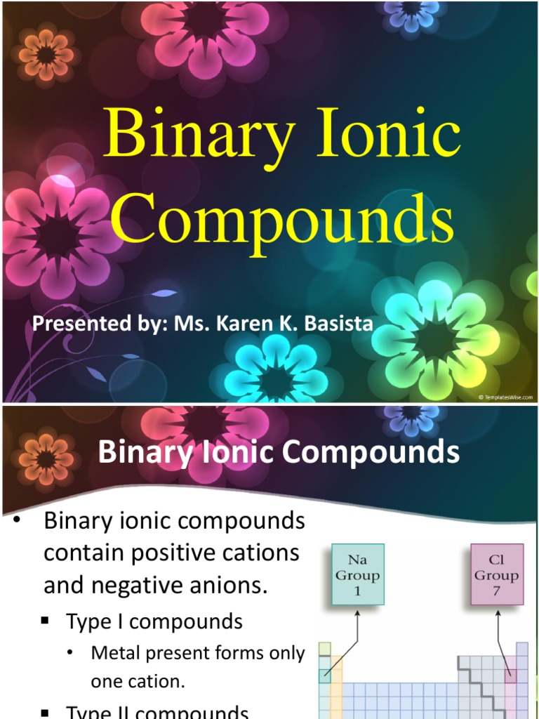 Binary Ionic Compound Pdf Ion Oxide 8795
