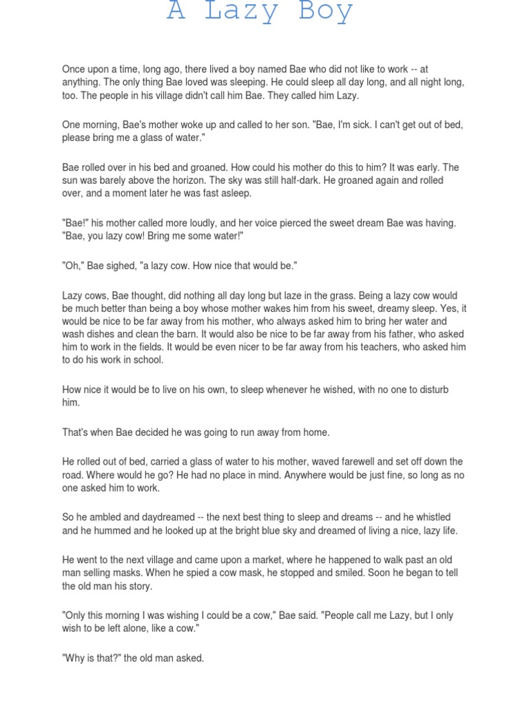 A Lazy Boy Analysis | PDF