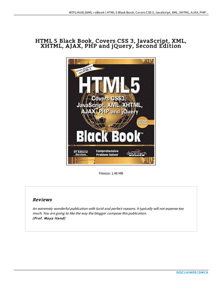 HTML 5 Black Book Covers Css 3 Javascript XML XH Ebook PDF | PDF ...
