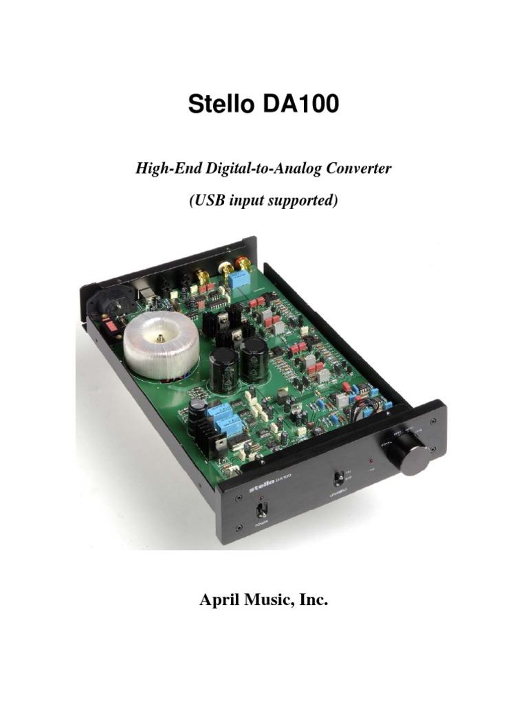 DA100 Manual Eng-1 | PDF | Digital To Analog Converter | Digital Audio