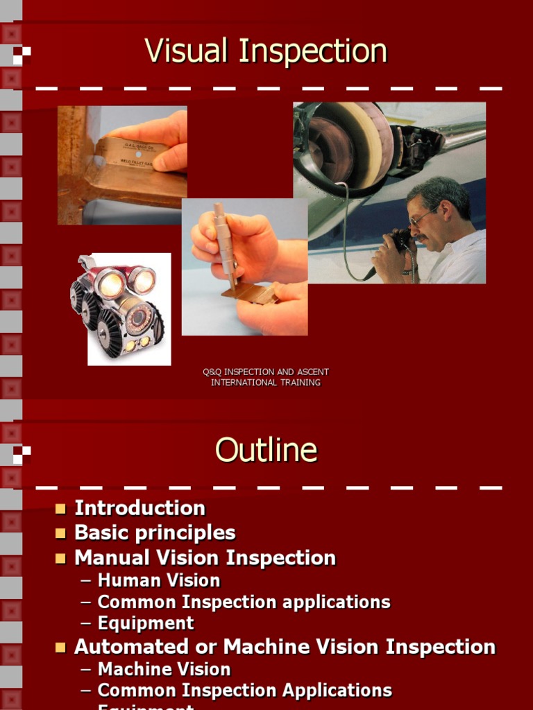 Visual Inspection Training Overview | PDF | Contrast (Vision ...