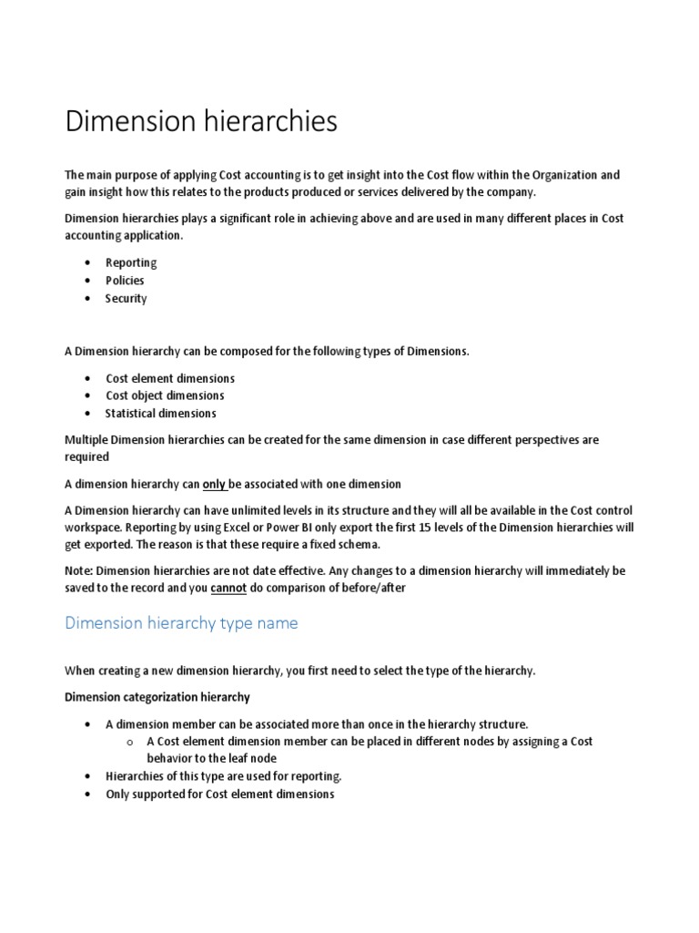 Dimension Hiearchies | PDF | Hierarchy | Cost Accounting