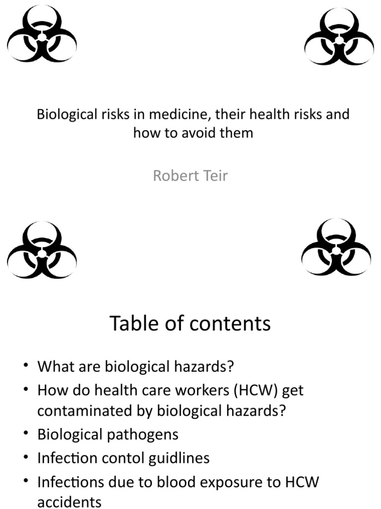 Biological Risk in Medicine, Their Health Risk | PDF | Health Care ...