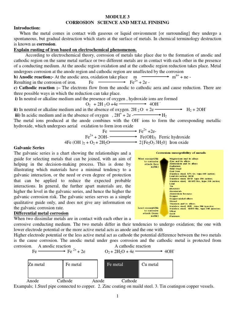 Corrosion Science and Control Methods | PDF | Corrosion | Anode