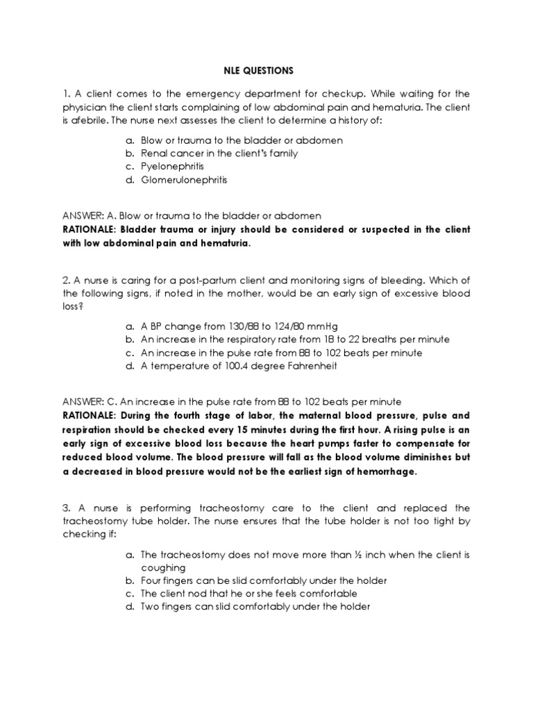 NLE Questions 2D | PDF | Phobia | Major Depressive Disorder