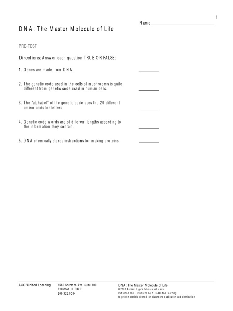 Blackline Maste - DNA - The Master Molecule of Life PDF | Download Free ...
